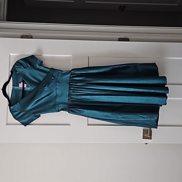 Pinup Couture | Dresses | Pinup Fit And Flare Turquoise Iridescent ...
